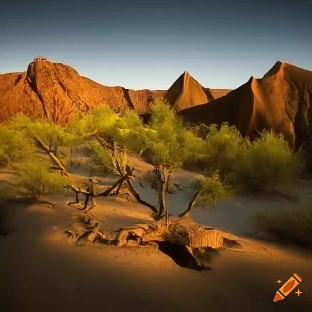 Green desert forest on Craiyon