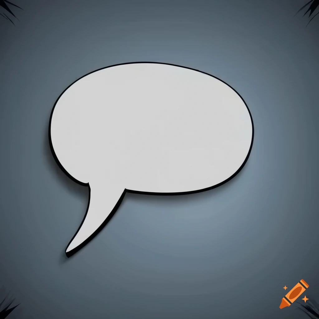 Empty comic dialogue element on white background on Craiyon