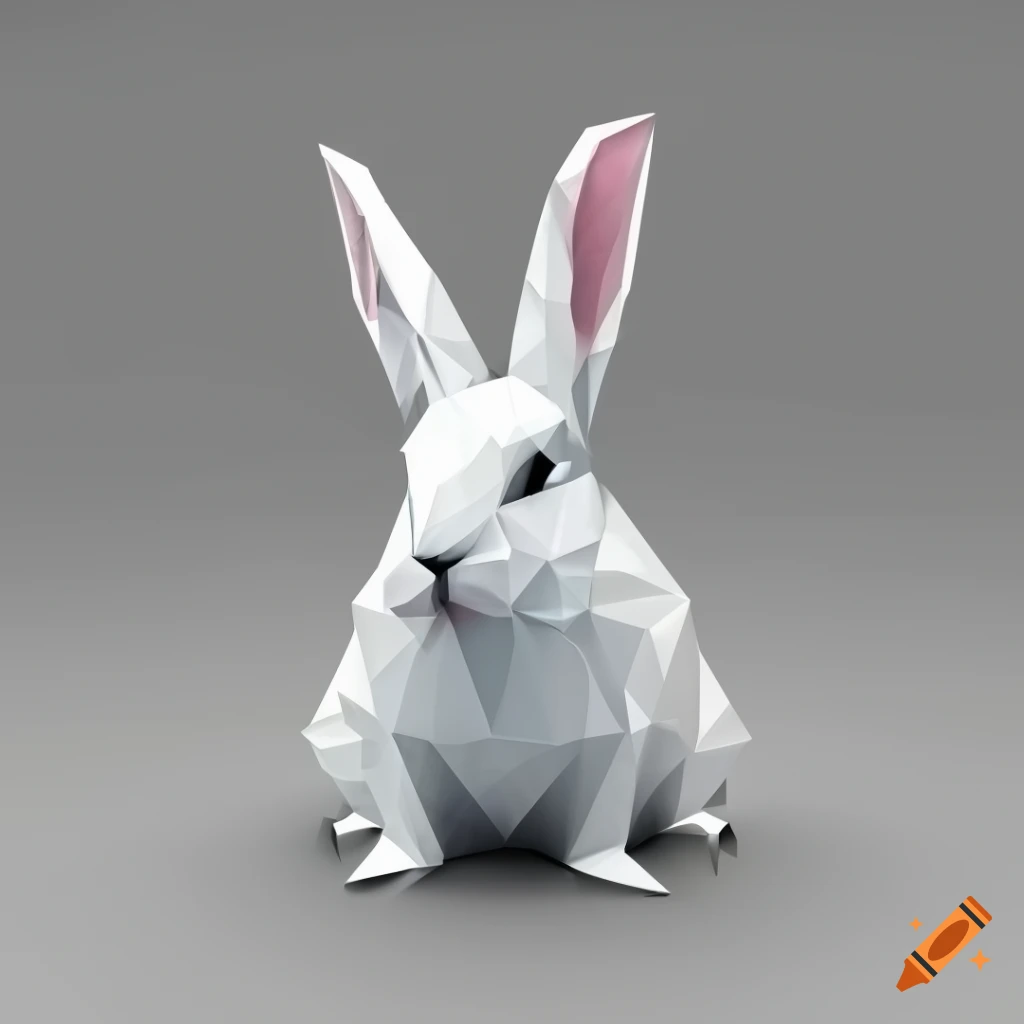 Polygon lines 3d rabbit on Craiyon