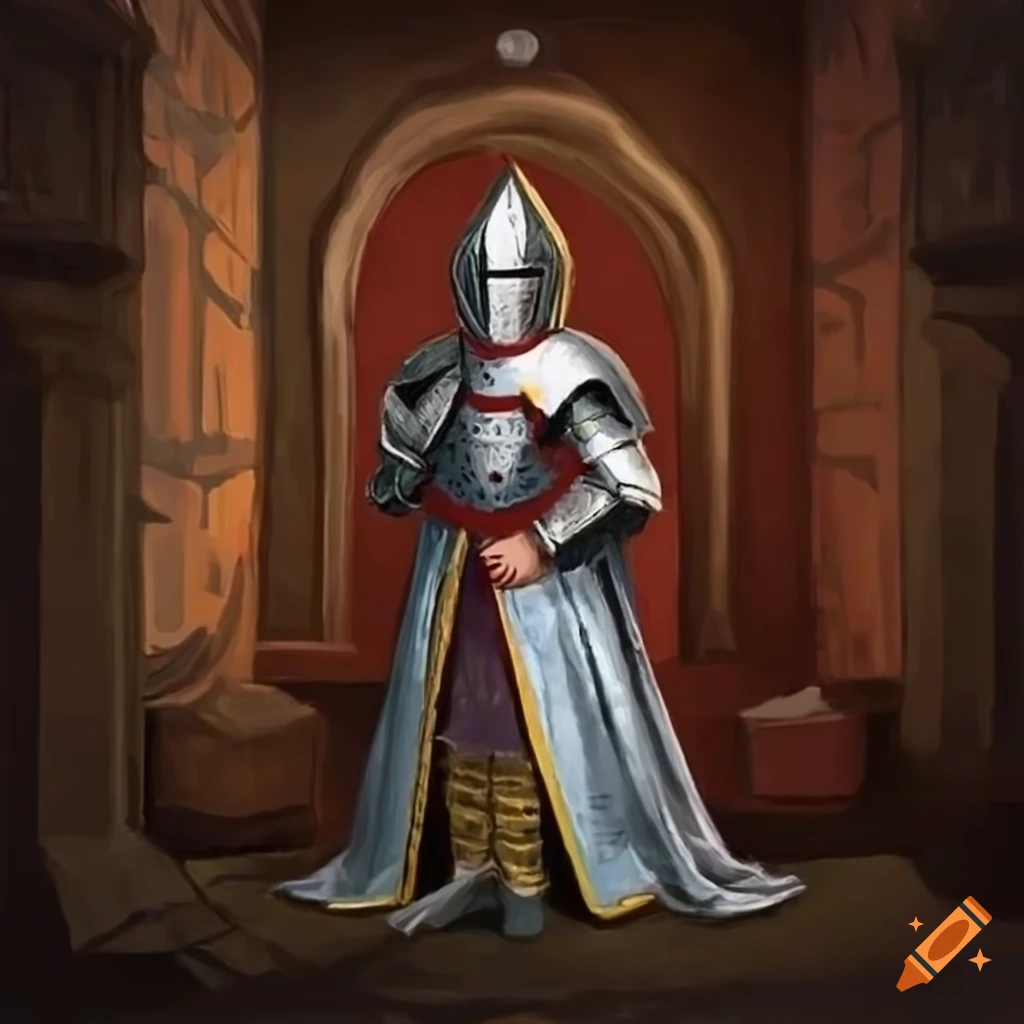 Arcade guarded by a child in a knight costume on Craiyon