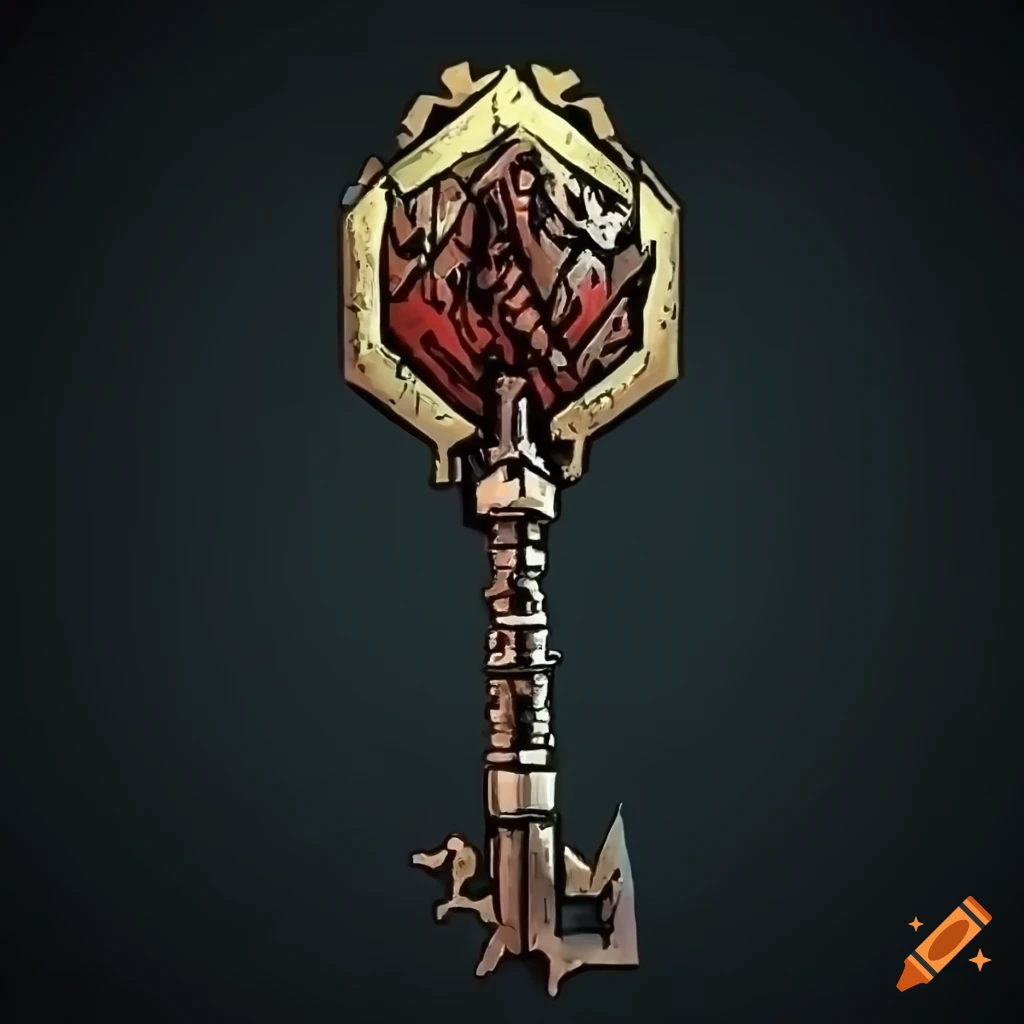 Darkest dungeon style demon key with metal design on Craiyon