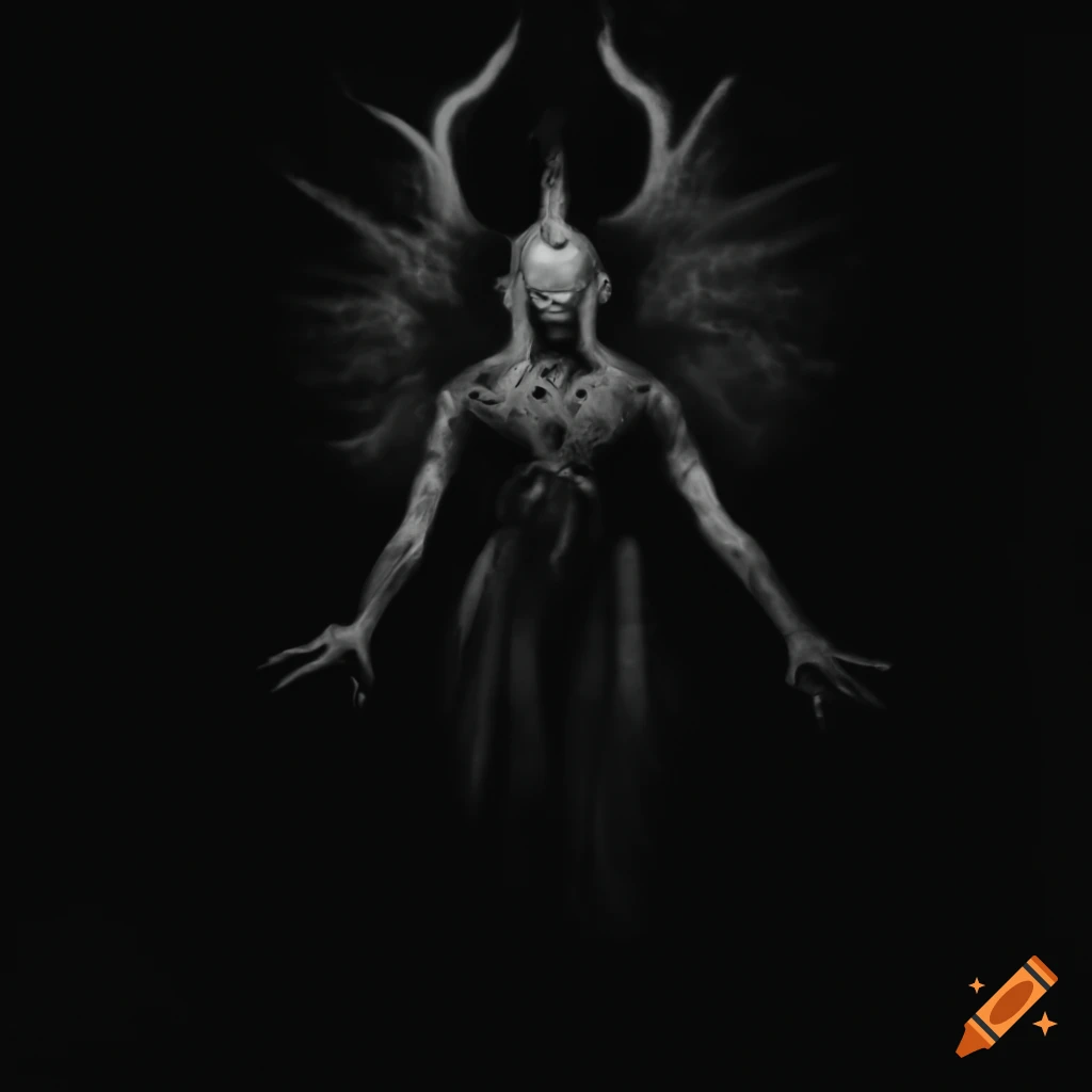 Dark sacred godly entity transcending in black and white universe on ...