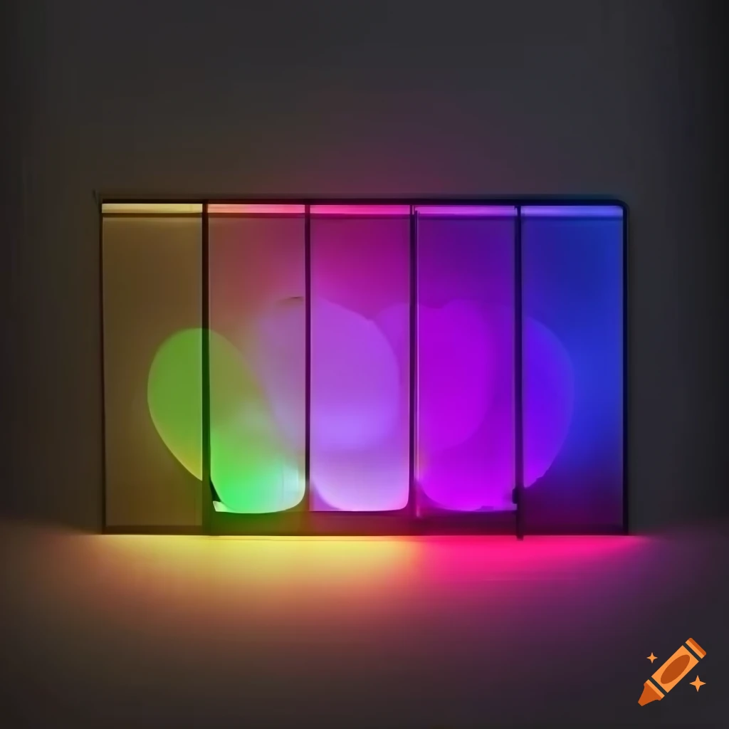 Translucent panels resembling apple slices with led lights and ...