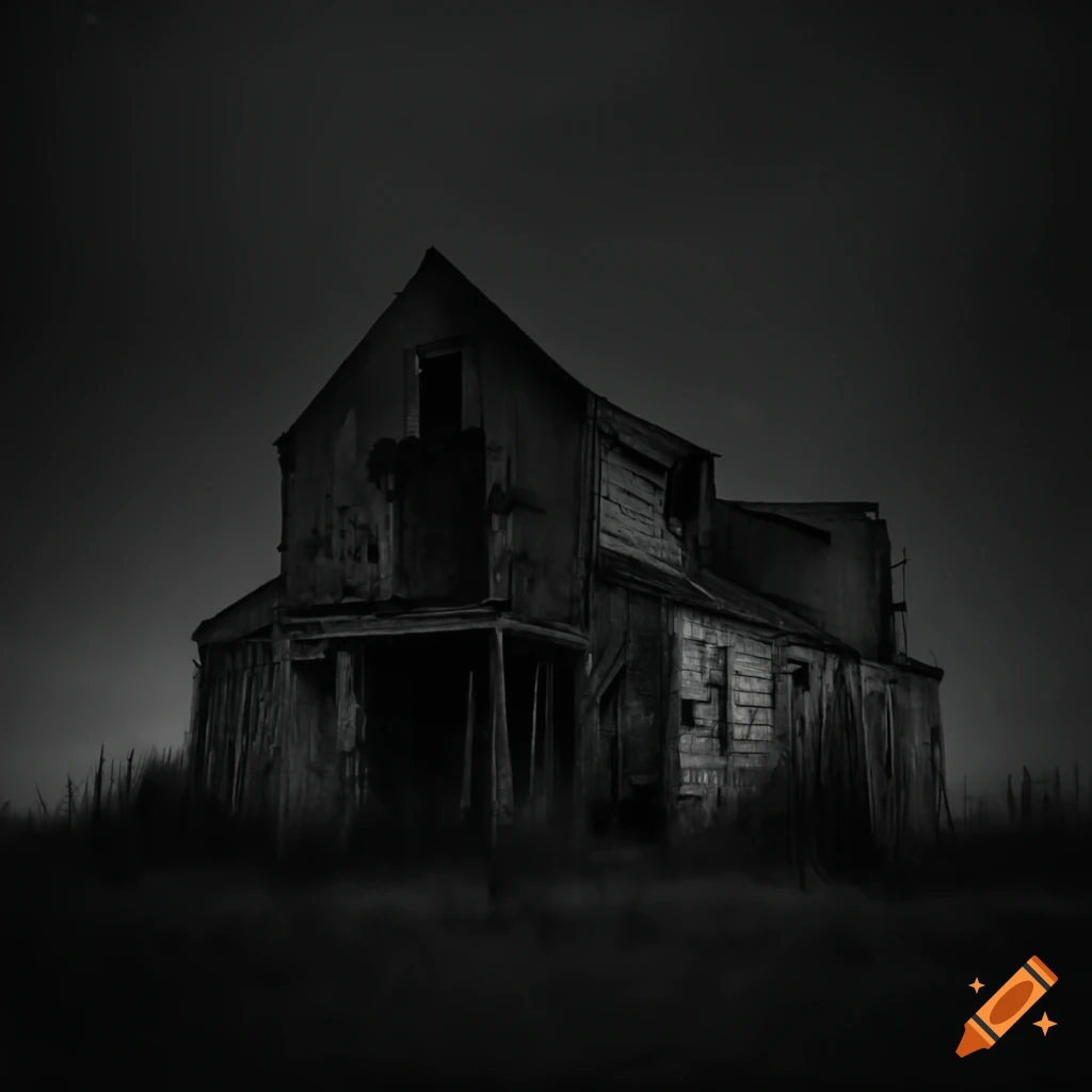 Spooky abandoned giant farm landscape with a terrifying atmosphere on ...