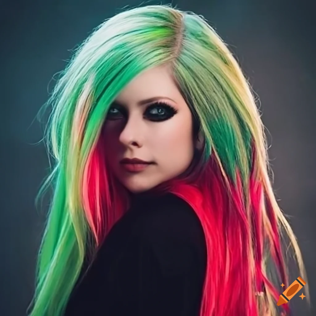 Avril Lavigne cosplayer from a birds eye view on Craiyon