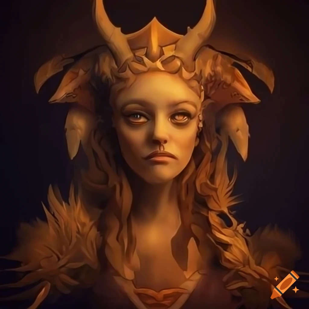 Stylized portrait of mythical creature latan from ancient fantasy ...
