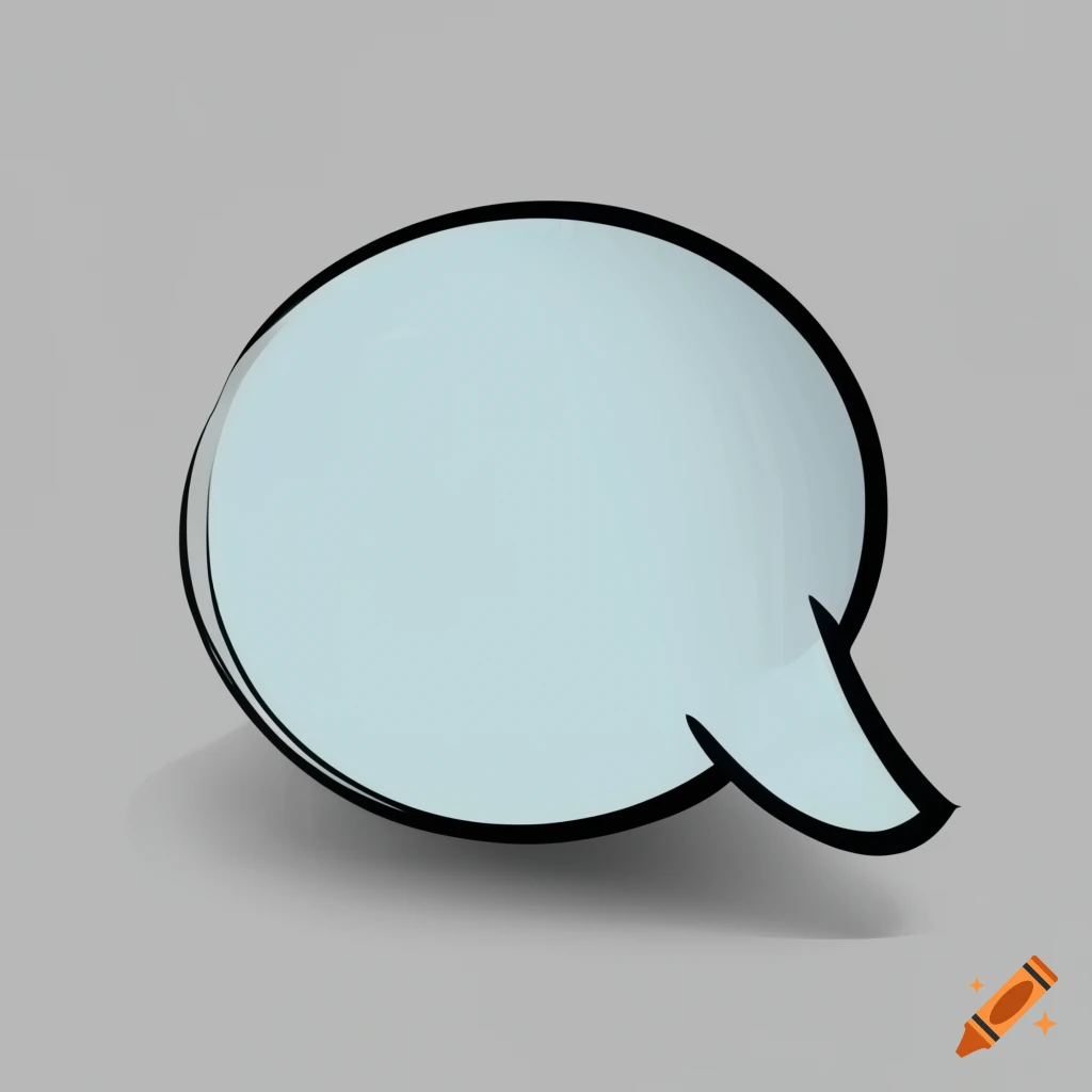 Empty comic dialogue element on white background on Craiyon