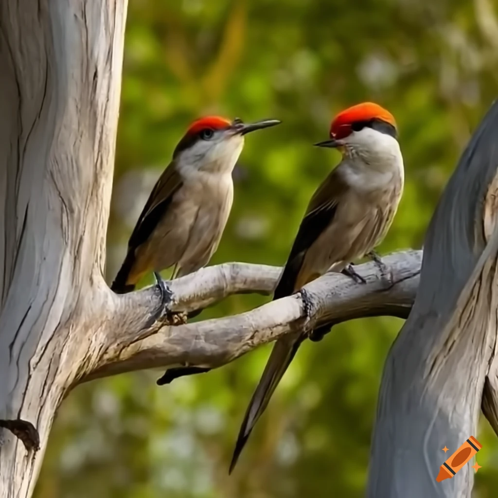 Multiple birds in eucalyptus tree on Craiyon