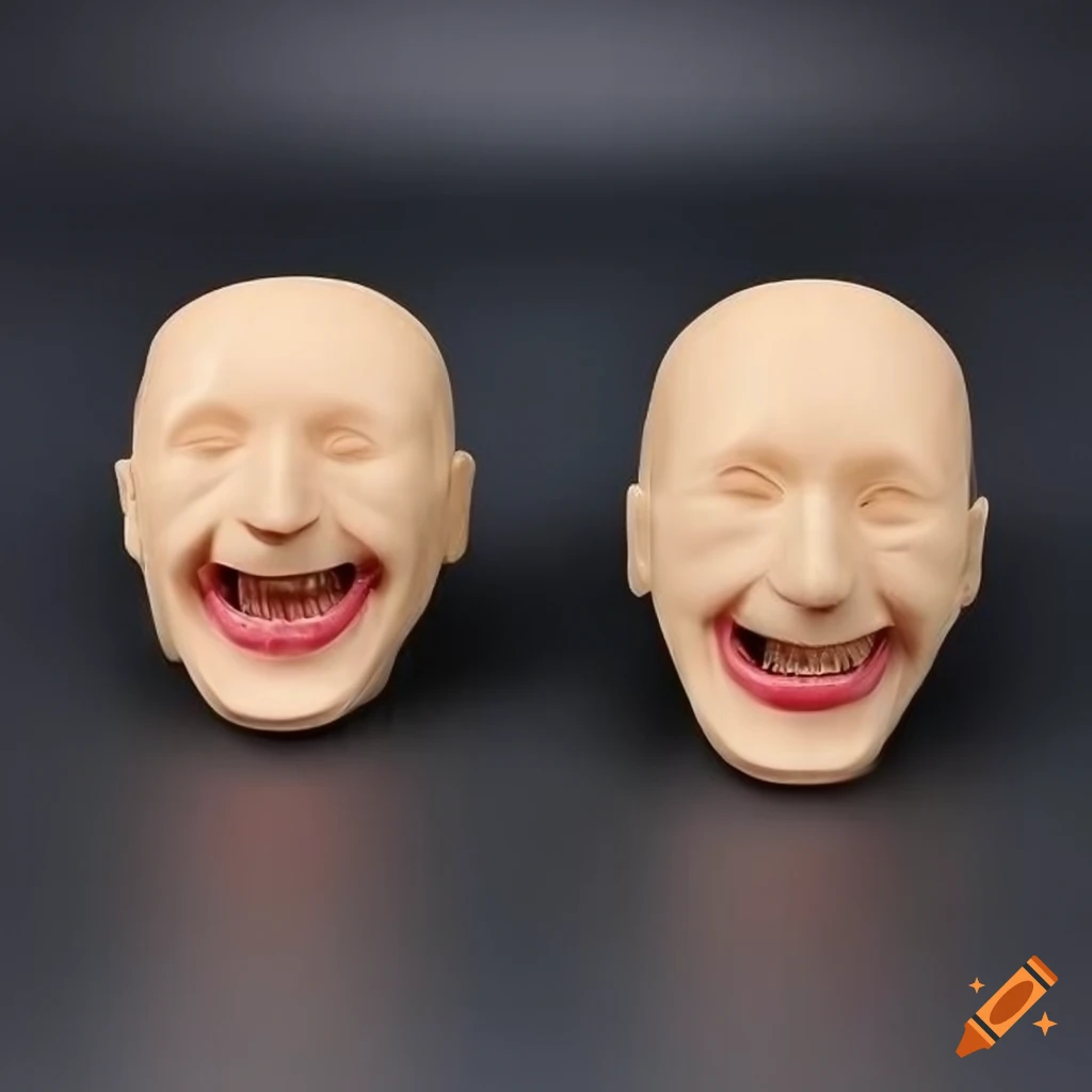 Dental phantom face with teeth models on dark background for dentist ...