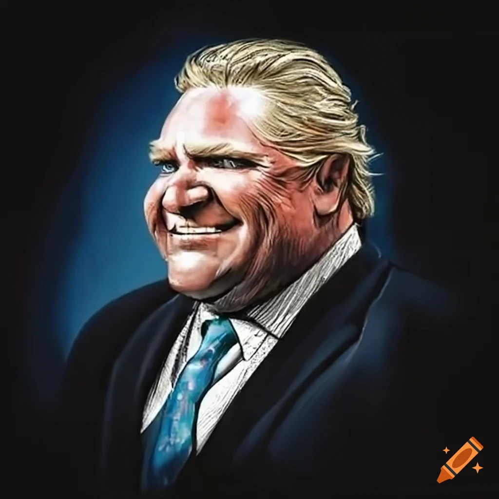 Satirical illustration of Ontario Premier Doug Ford in a political ...