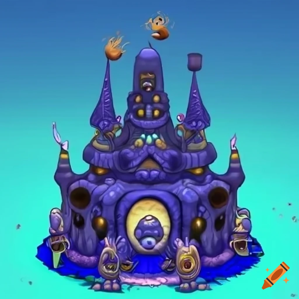 Custom-designed cobalt castle in the style of my singing monsters on ...
