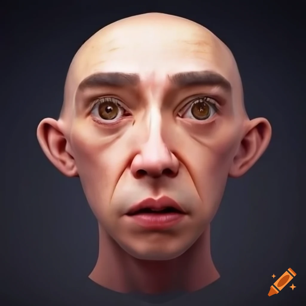 Person with a large forehead on Craiyon