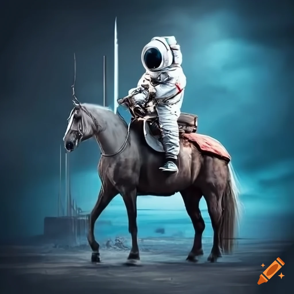 Astronaut riding a horse in a realistic setting on Craiyon