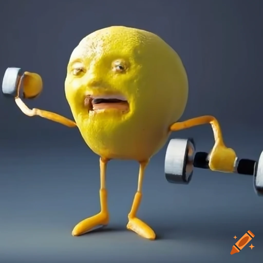 Lemon weightlifting on Craiyon