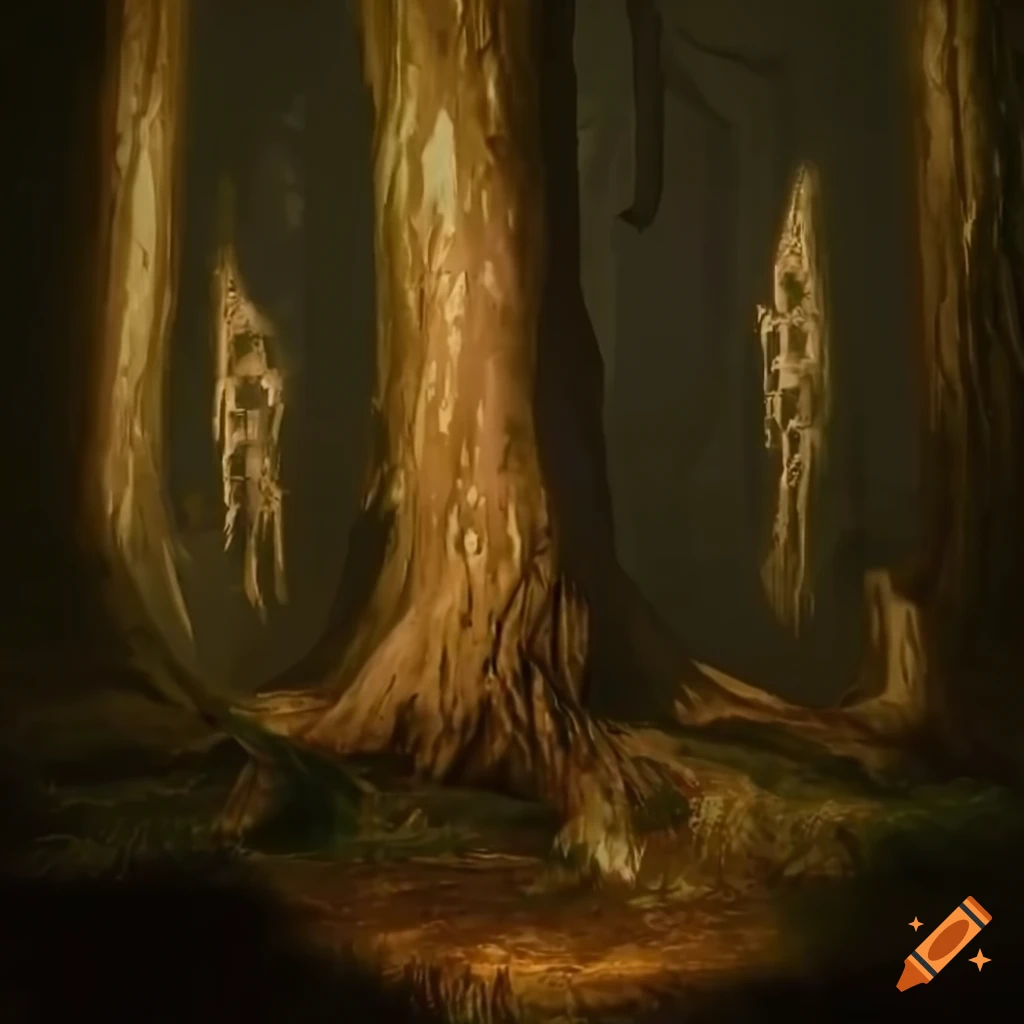 The tirashan: ancient forest from thedas world with primordial trees on ...