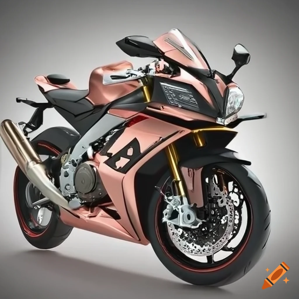 Rose gold and black aprilia rs 660 motorcycle on Craiyon