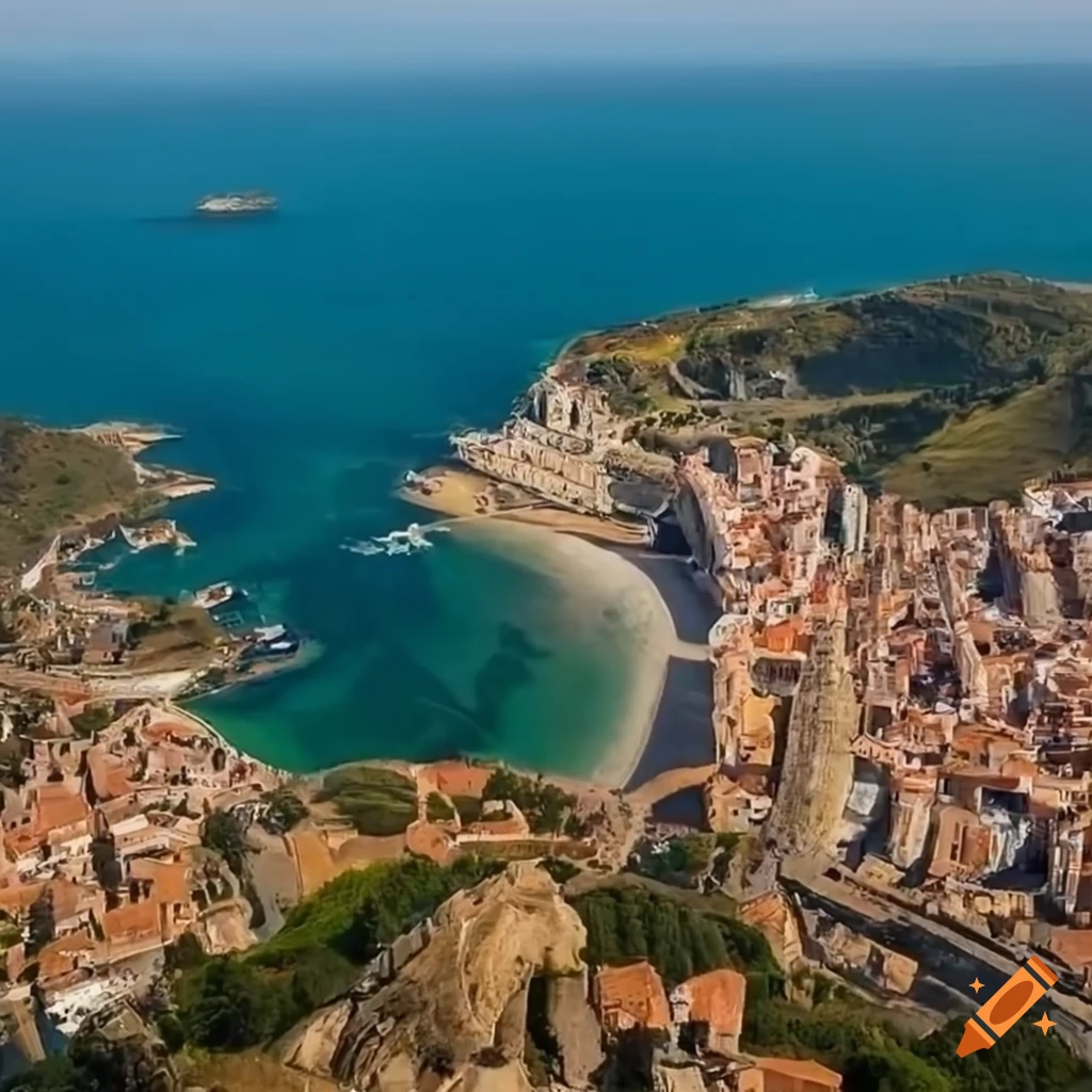 Aerial view of beautiful architecture and landscapes in spain on Craiyon