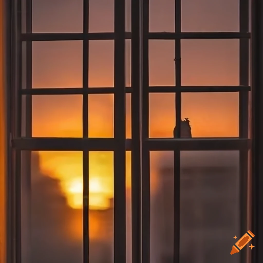 Sunset view through a hospital window on Craiyon