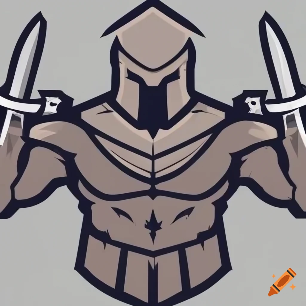 Spartan pointing sword in esport logo style on Craiyon