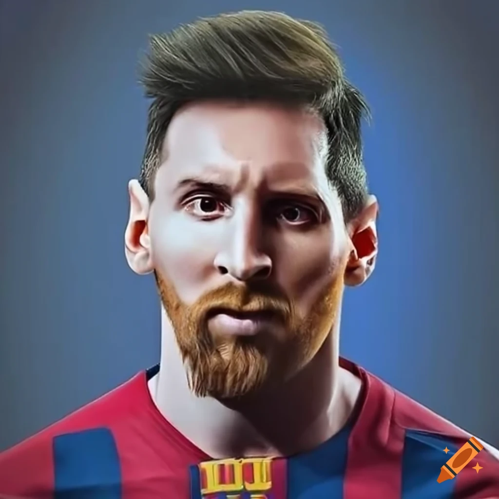 Face of lionel messi combined with a mouse face on Craiyon