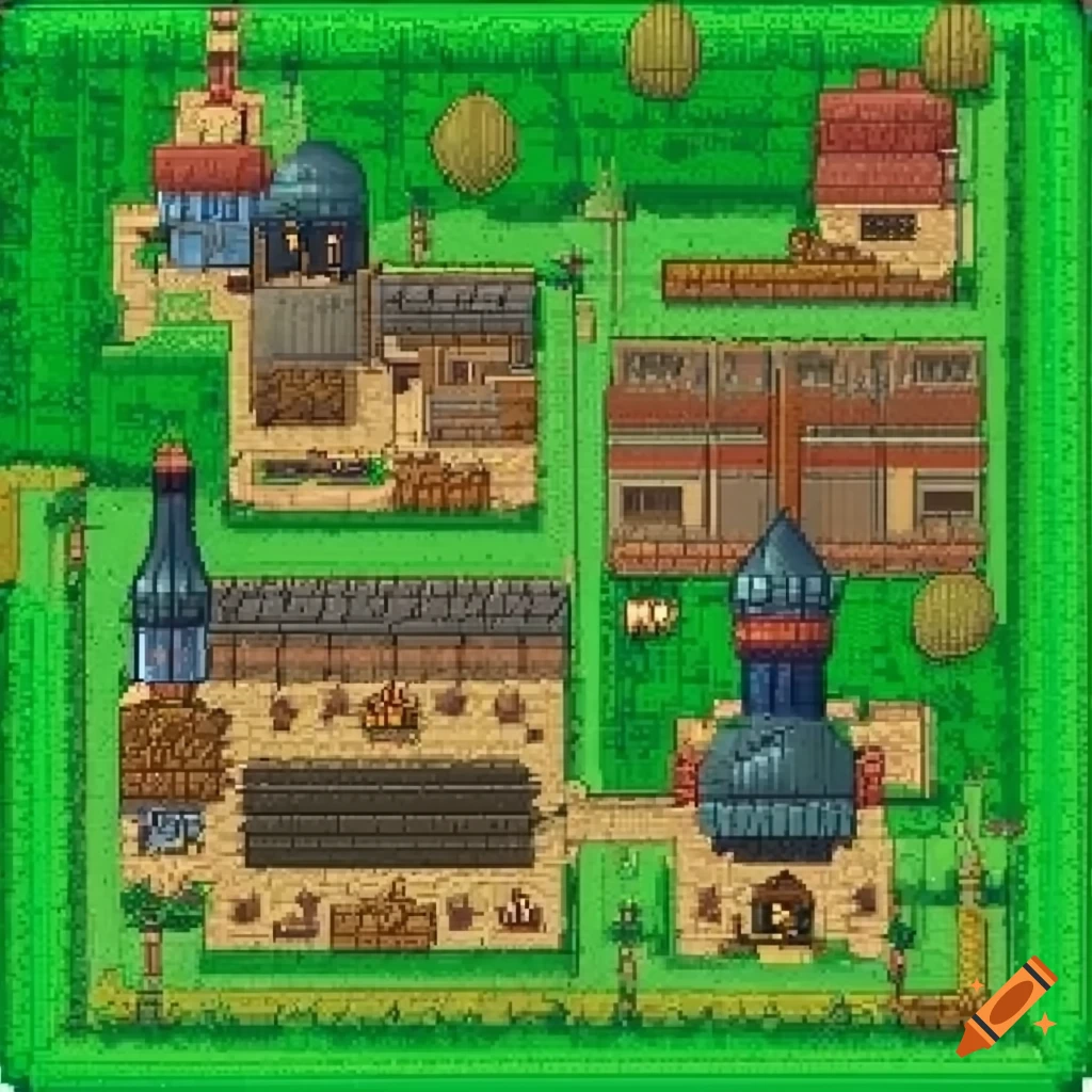 Pokemon route map with grass and desert areas and an orthodox church ...