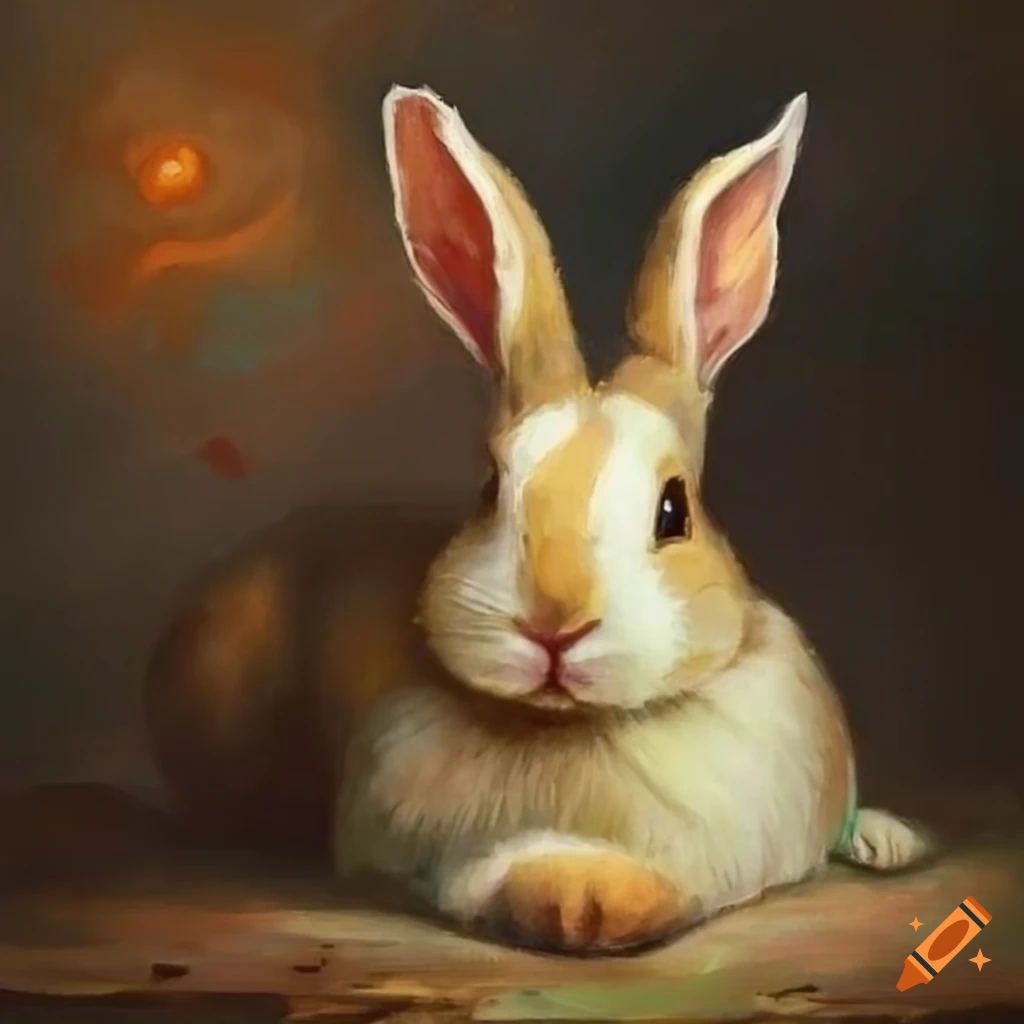 Painting of rabbits on Craiyon