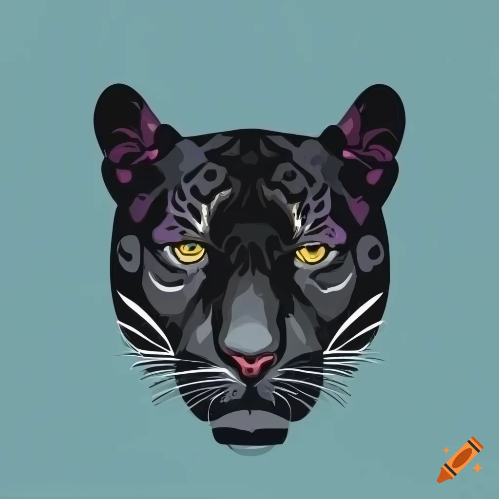 Black panther in 2d vector art style on Craiyon