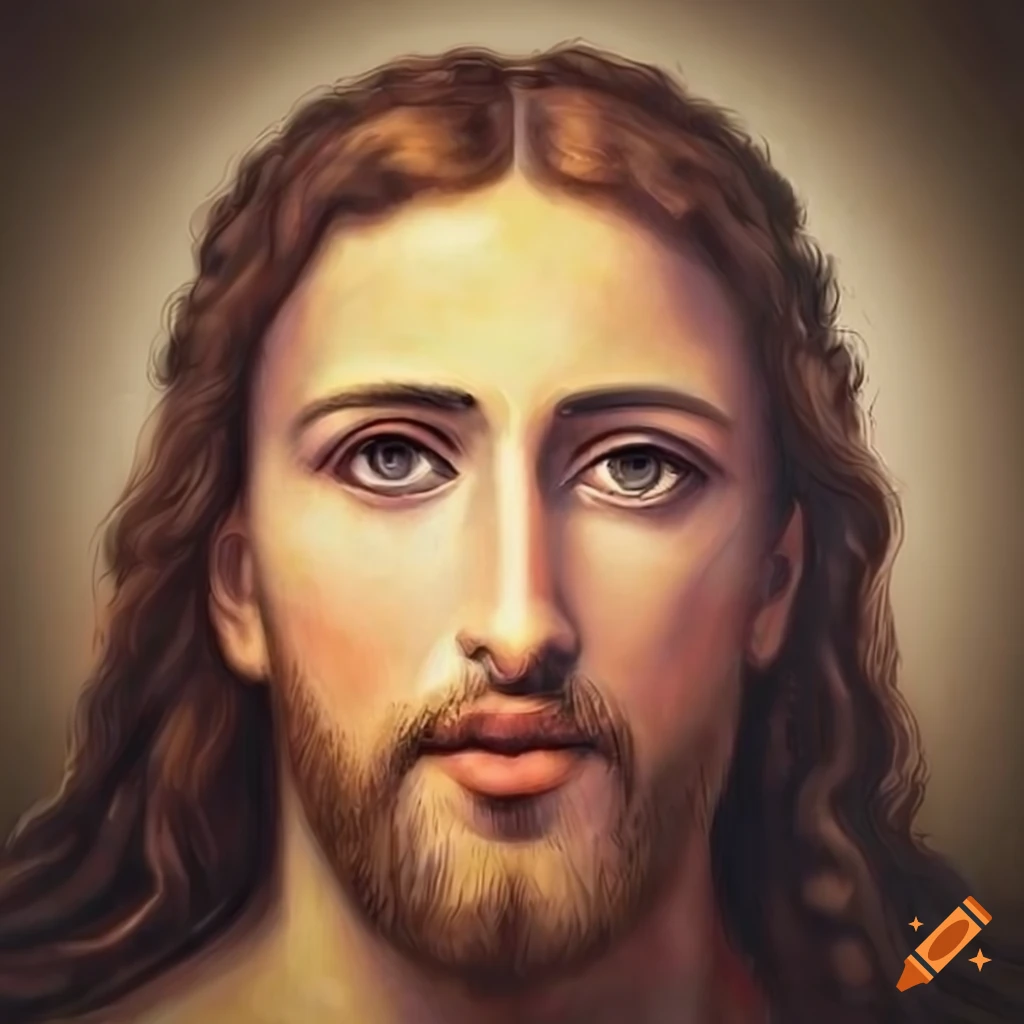 Detailed portrait of jesus suitable for framing on Craiyon