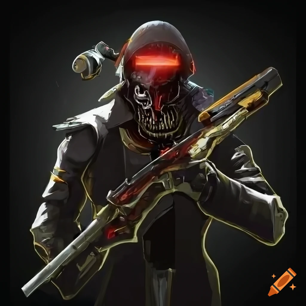 Cyberpunk space pirate with futuristic flintlock weapon on Craiyon