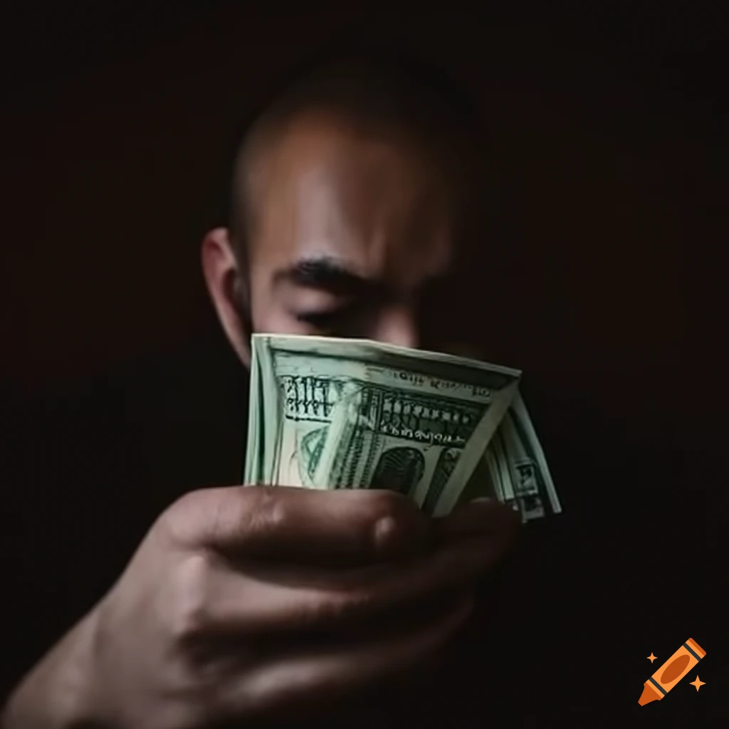 Man counting money on Craiyon