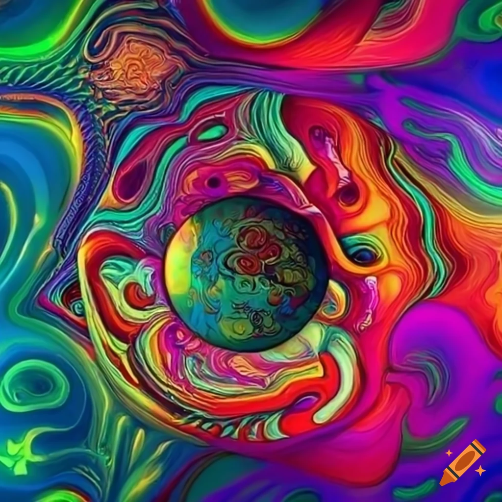 Colorful psychedelic art on Craiyon