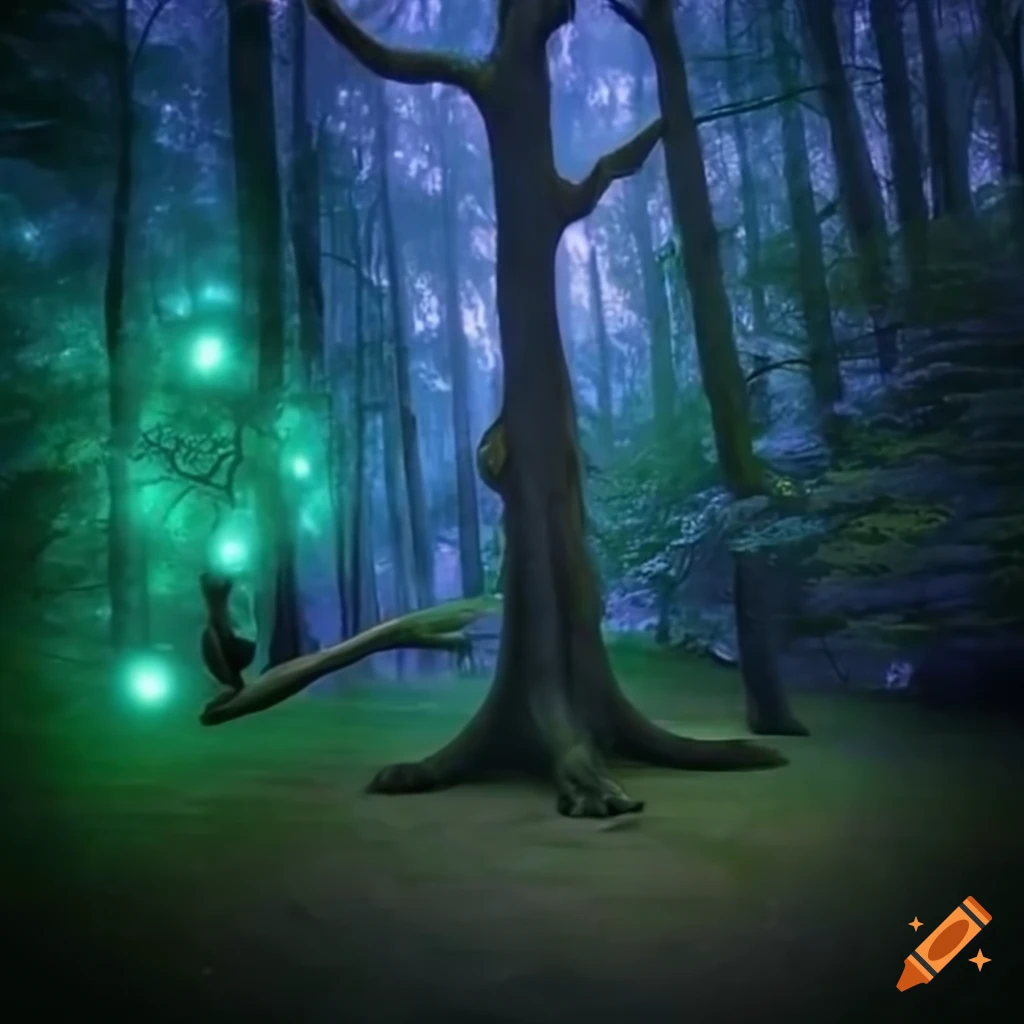 Black Labrador in enchanted forest on Craiyon