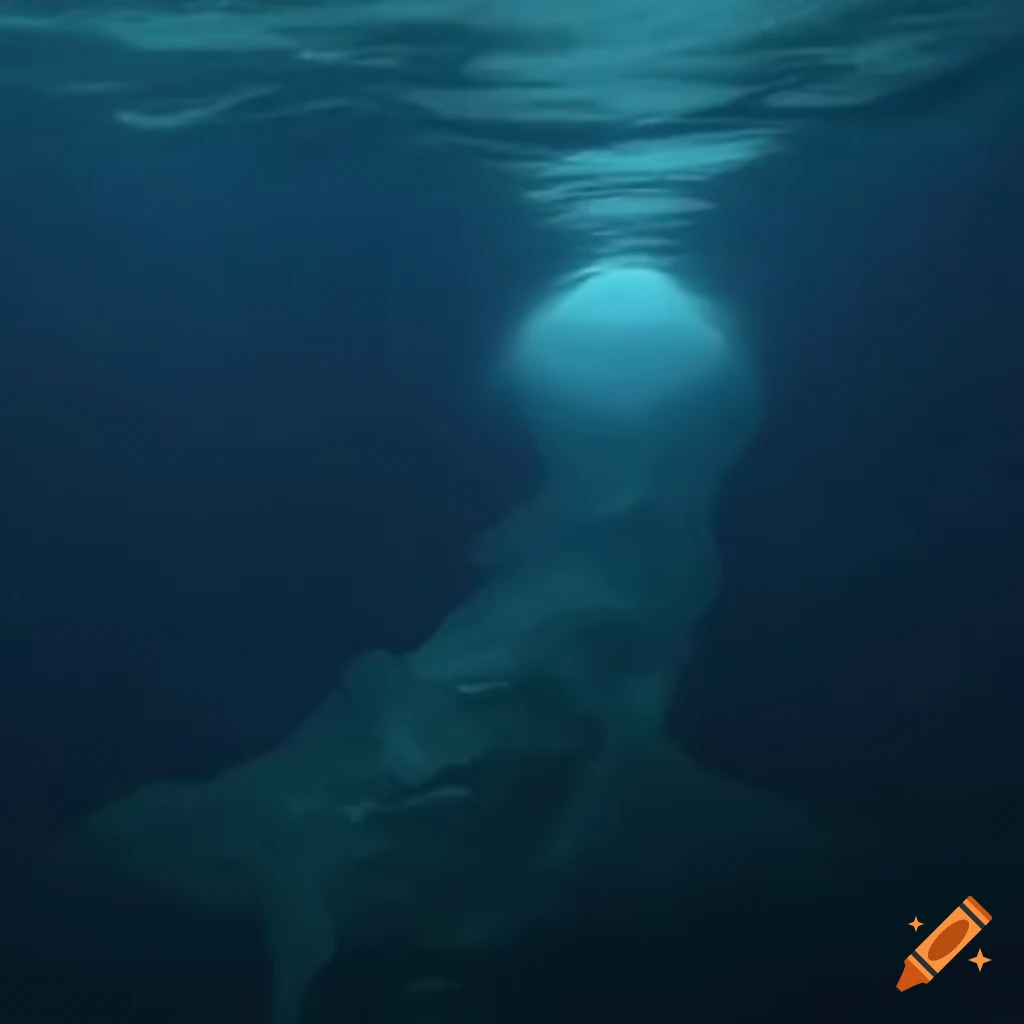 Remote ocean area of 'the bloop' mystery in darkness on Craiyon