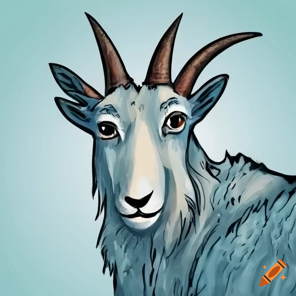 Mountain goat bleating in a cartoon style on Craiyon