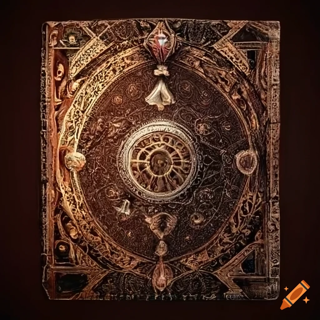 Spell book cover from above on Craiyon