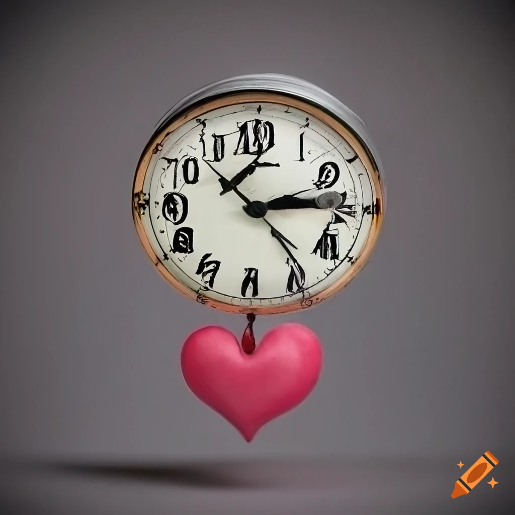 Bleeding heart clock on Craiyon