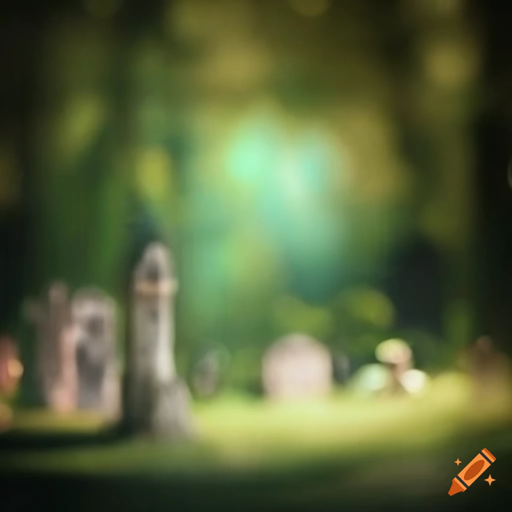 Handcrafted papier-mâché felt cemetery in daytime studio lighting on ...