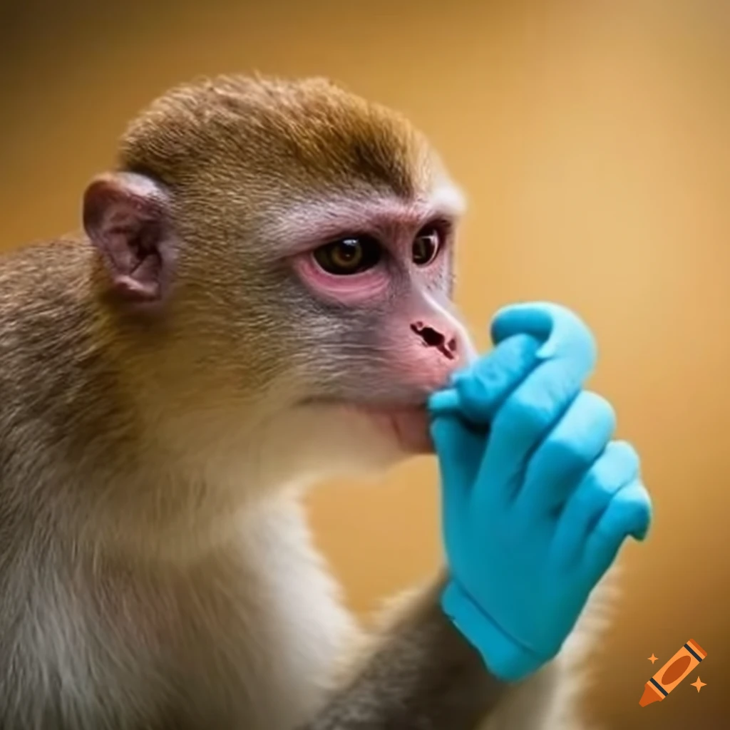 Monkey wearing a lab coat on Craiyon