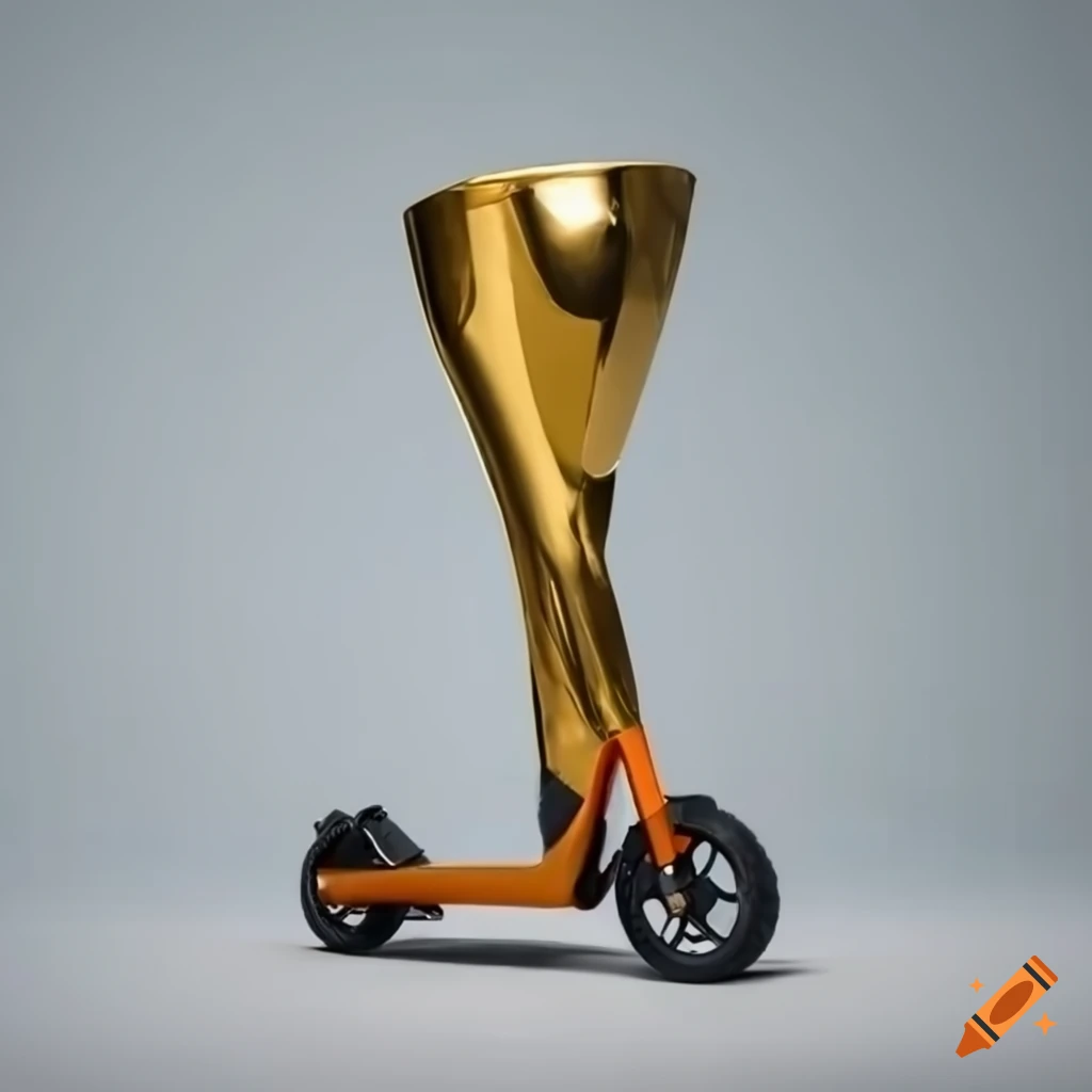 Golden e-scooter trophy for ixd e-scooter racing winner - krakow 2024 ...