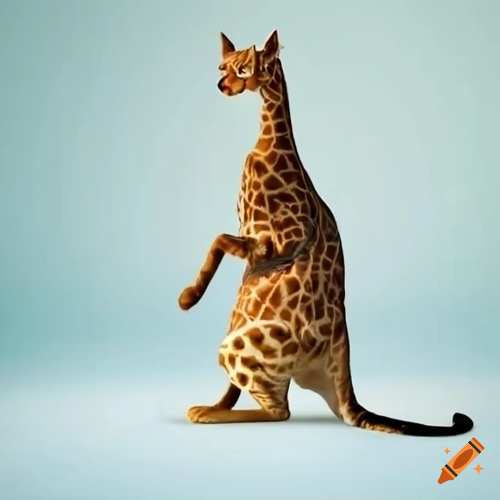 Cat with long legs resembling a giraffe on Craiyon