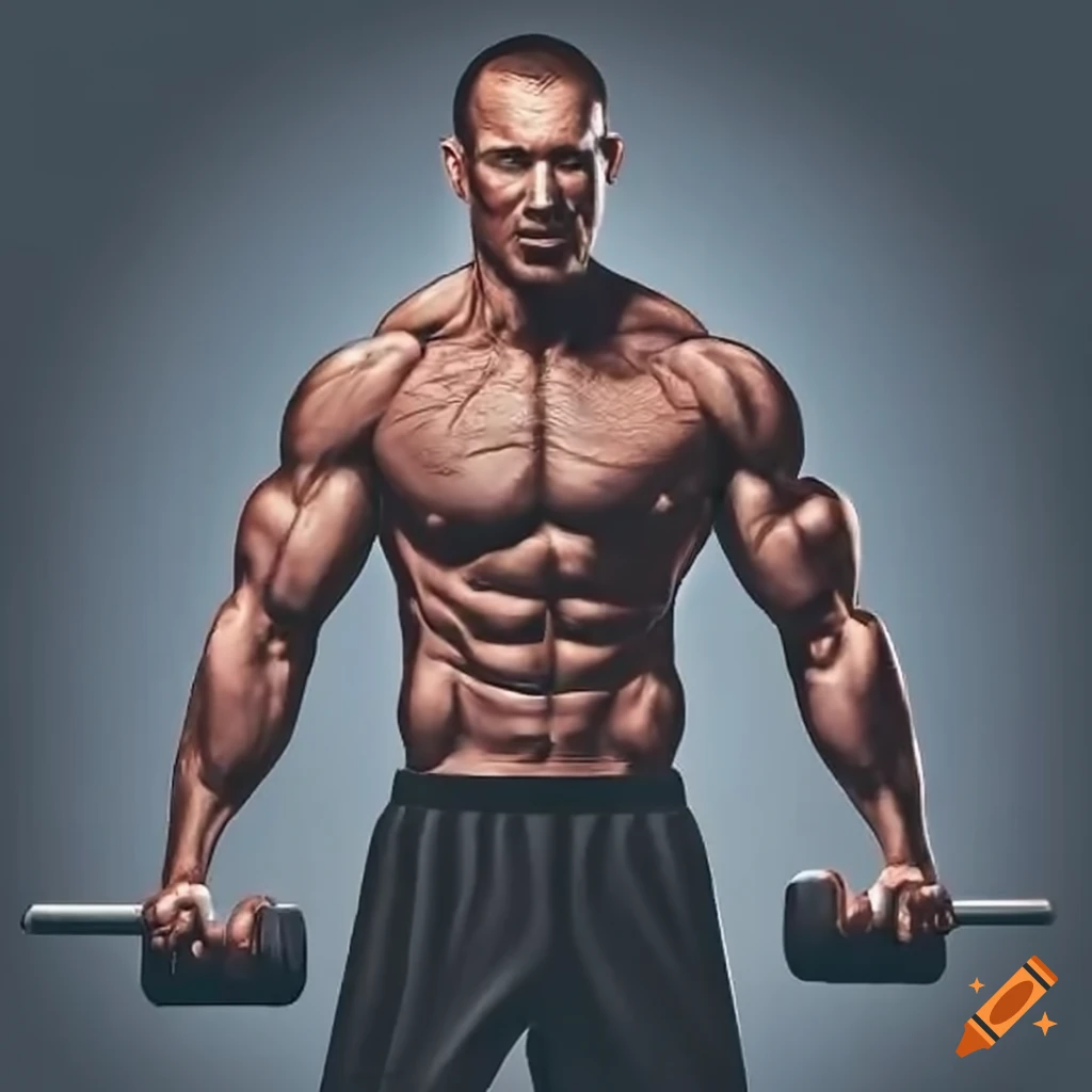 Man lifting heavy weights on Craiyon