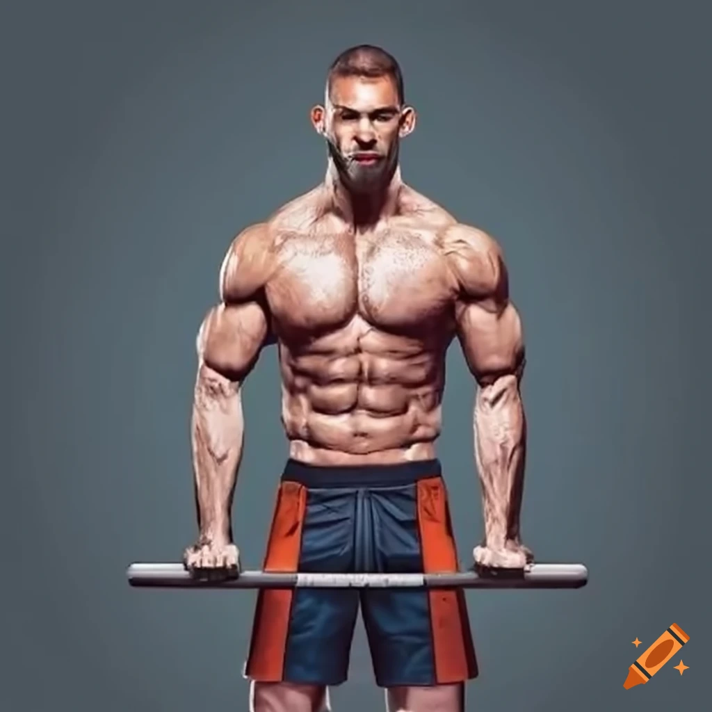 Man lifting heavy weights on Craiyon