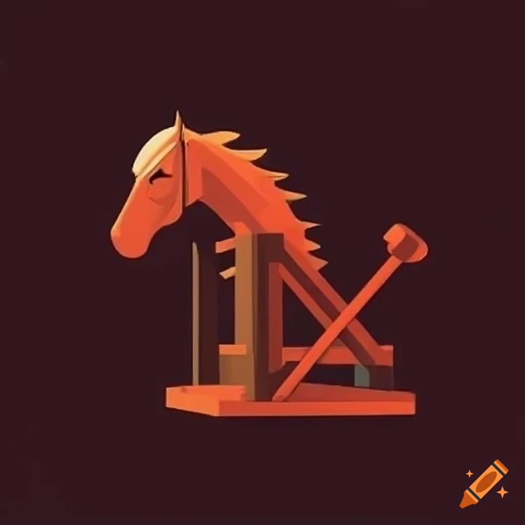 Logo of a horse launched by a catapult on Craiyon