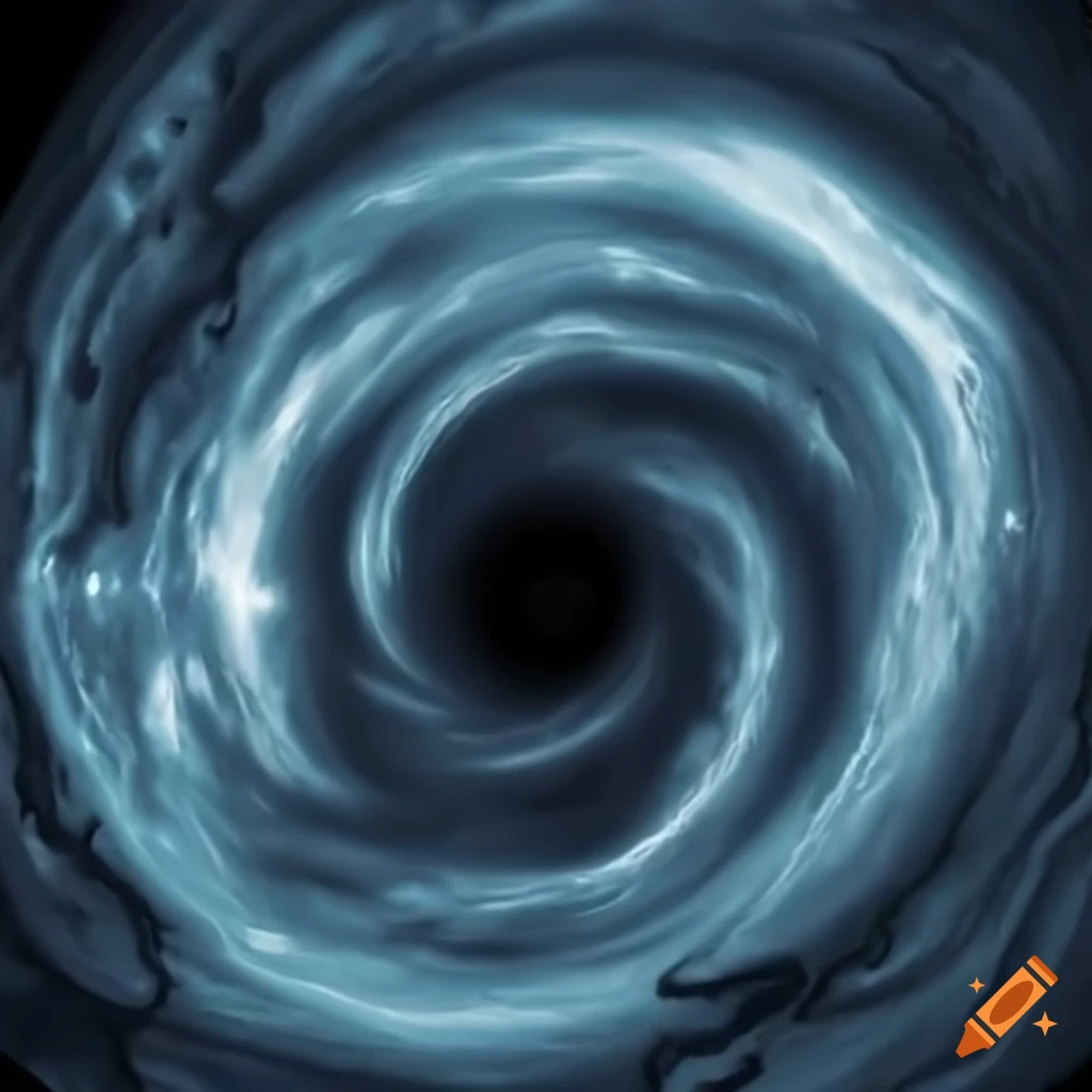 Mystical hurricane with dark vortex and lightning on Craiyon