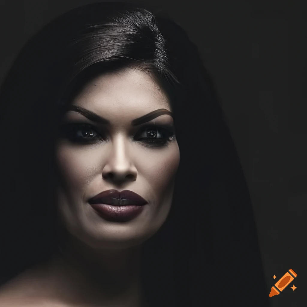 Detailed portrait of Kimberly Guilfoyle with symmetrical facial ...