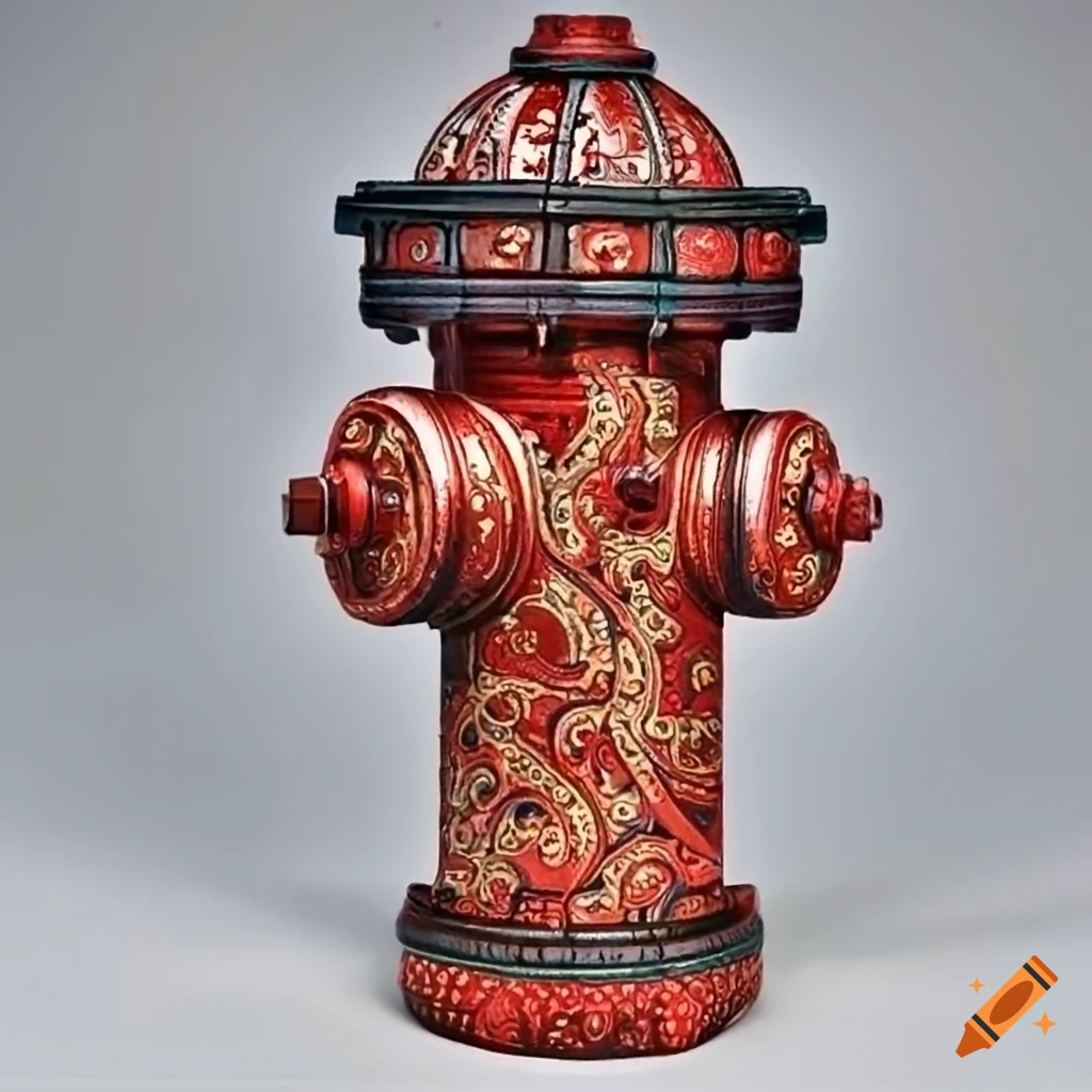 Fire hydrant with paisley pattern design on Craiyon