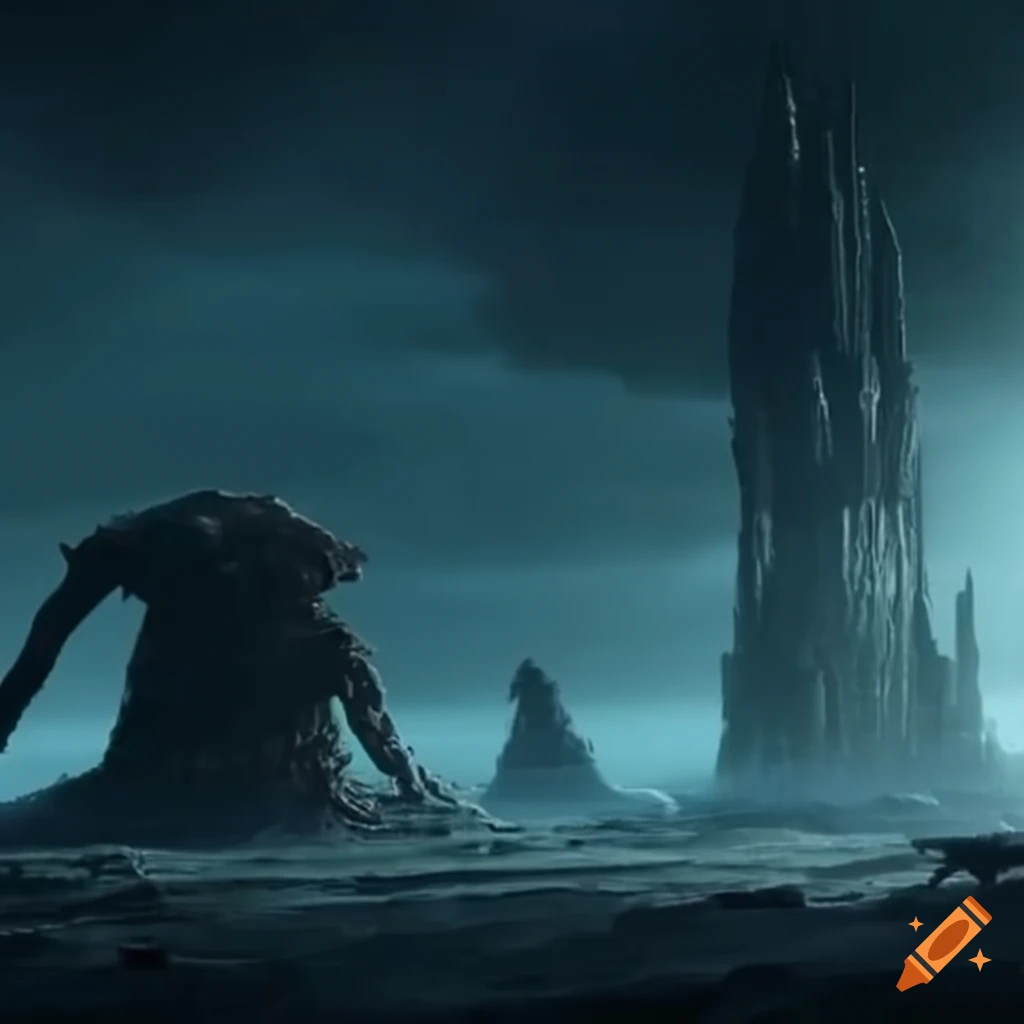 Dystopian mega structure of alien origin on Craiyon