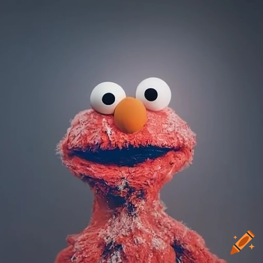 Elmo covered in flour on Craiyon