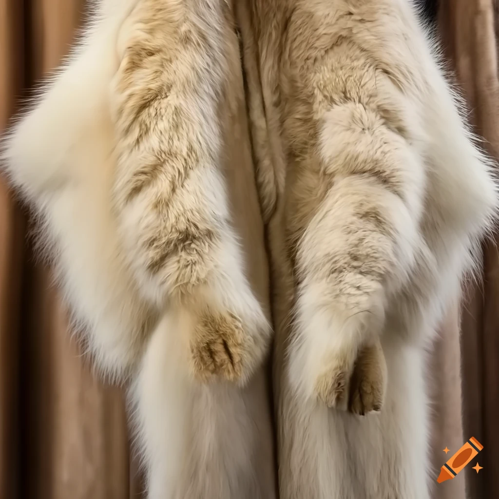 Coat made of polar bear fur on Craiyon