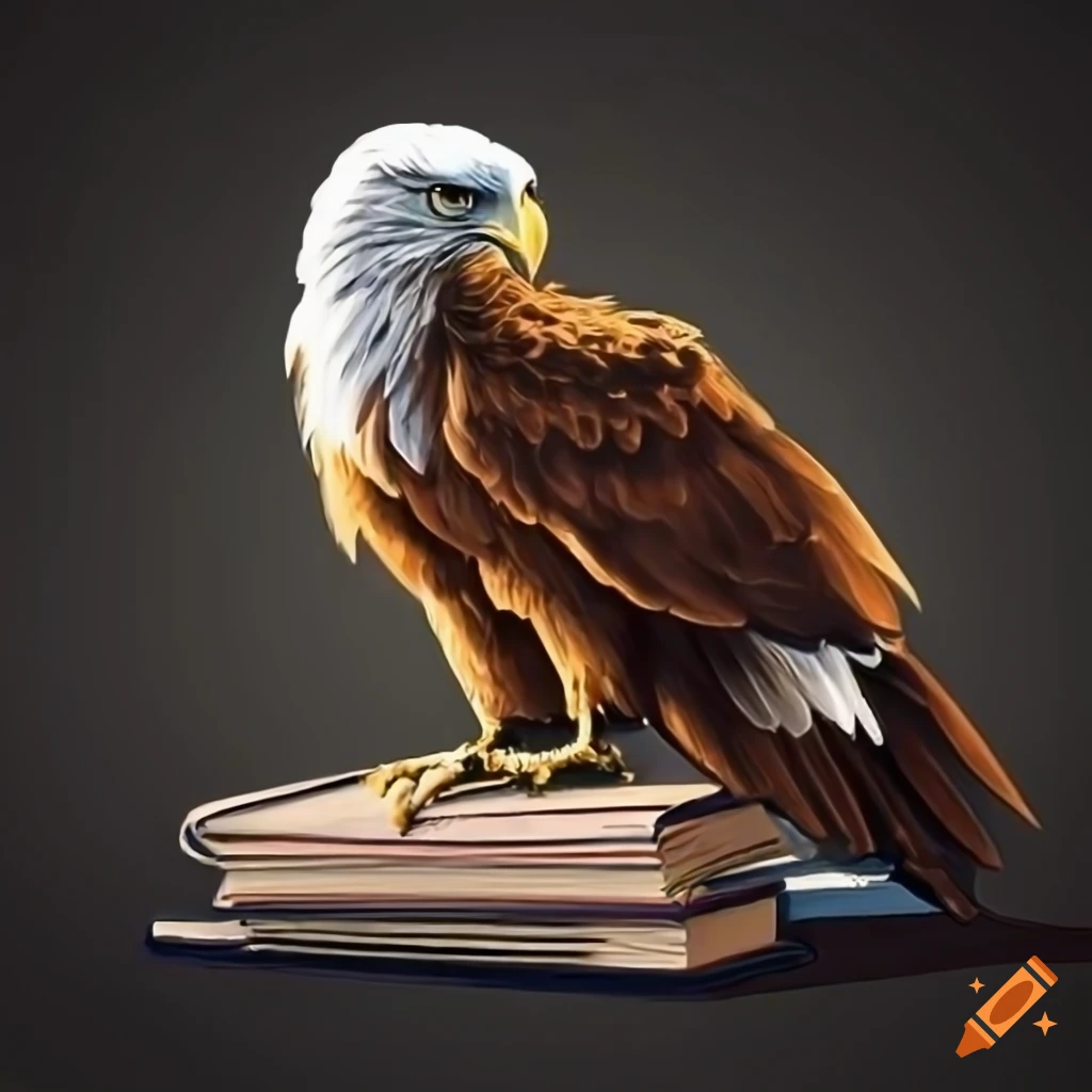 Eagle with books on Craiyon